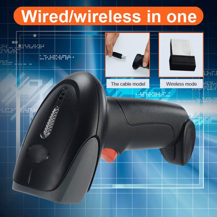 Wired/Wireless in one Barcode Scanner Multiple codes Reader 1D 2D QR ...
