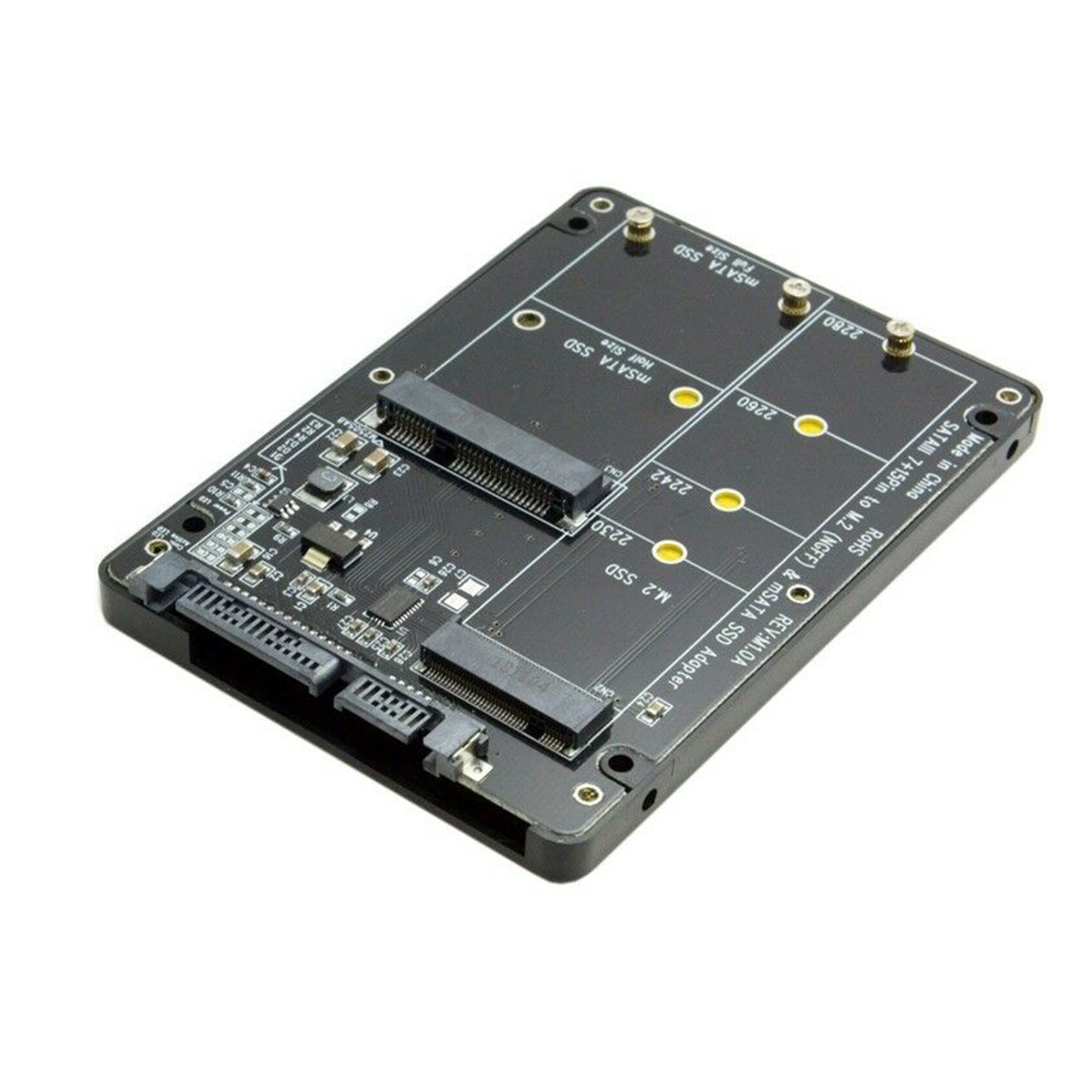 2 in 1 mSATA + M.2 SSD to SATA3 Combo Adapter Case With USB 3.0 to ...