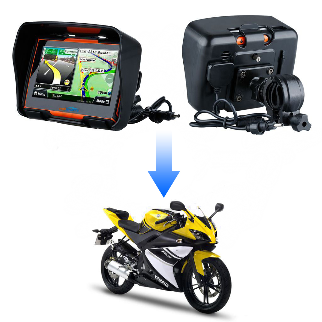 4.3" Touch Screen Motorcycle GPS Navigation 8GB SAT NAV Bluetooth IPX7 ...