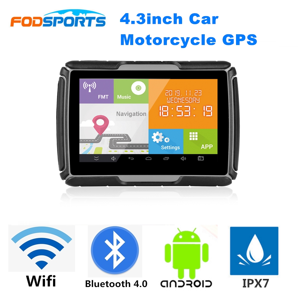 4.3& MOTORCYCLE CAR GPS Navigation 8GB 512MB RAM SAT NAV Bluetooth 4.0 ...