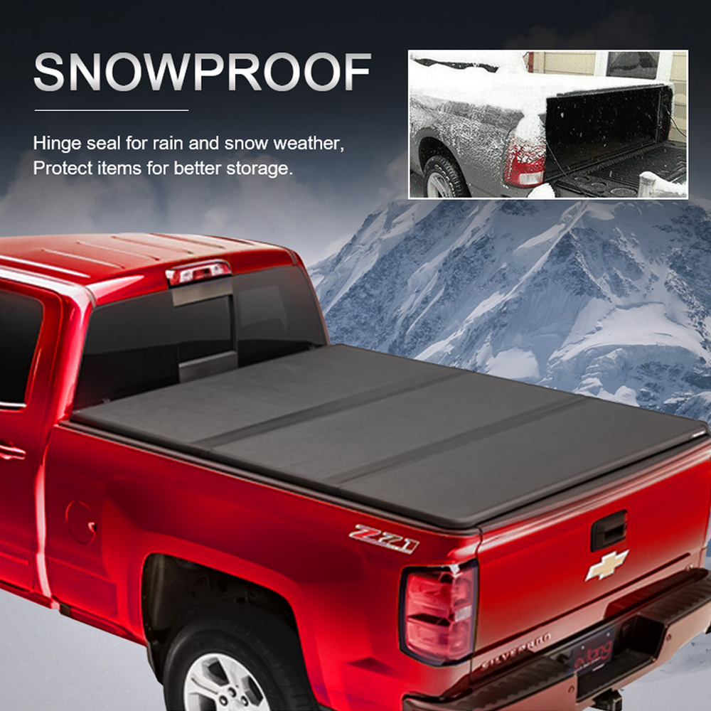5 FT Tri-Fold Hard Solid Tonneau Cover For 2019-2021 Ford Ranger Bed ...