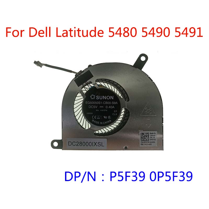 For Dell Latitude 5480 5490 5491 CPU Cooling Fan 0P5F39 Heatsink 0V93XV ...