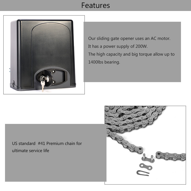 Sliding Gate Opener 1400lbs Electric Operator w/ Remote Control ...