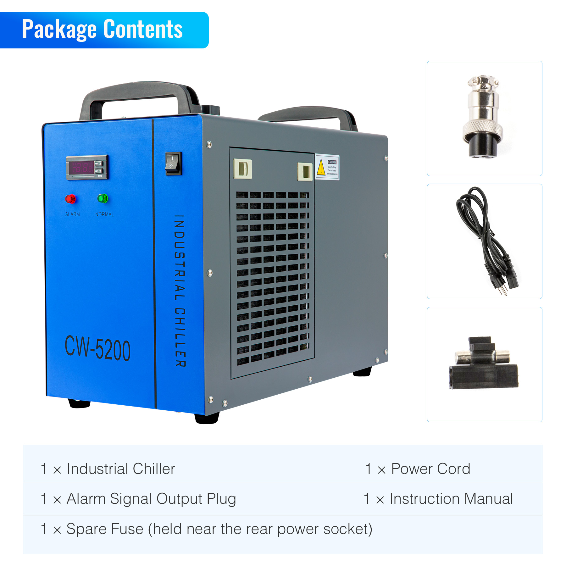 New Industrial Water Chiller CW-5200 for CNC/ Laser Engraver Engraving ...