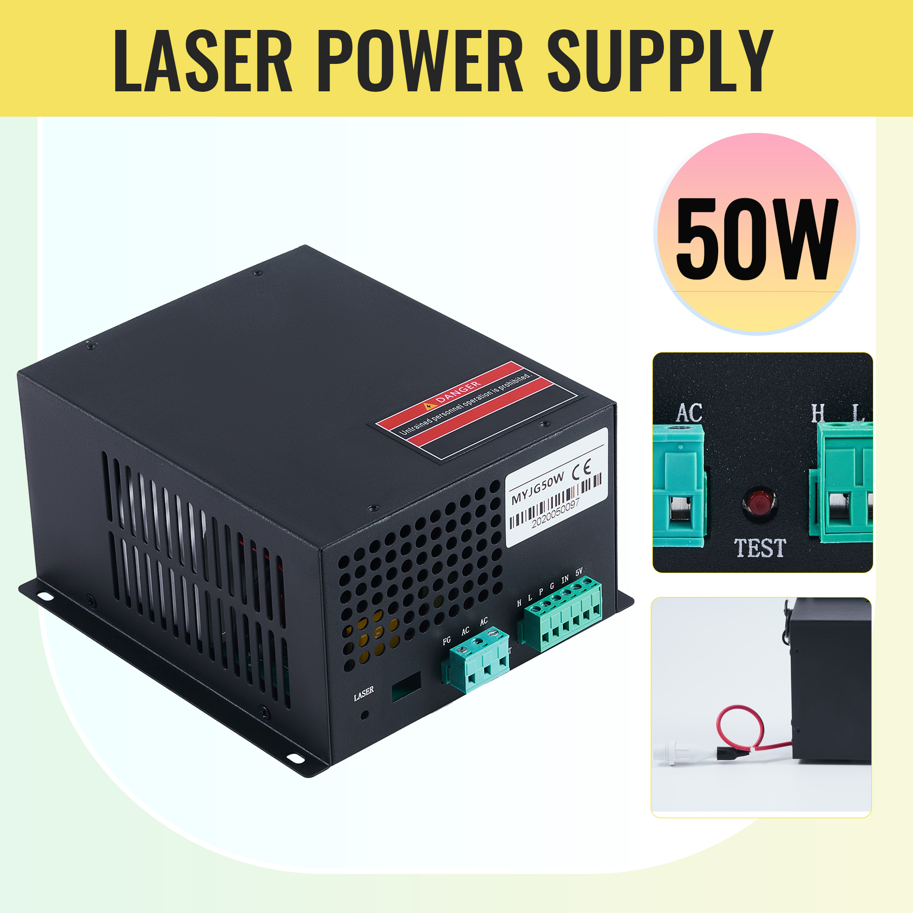 OMTech 40W 50W 60W 80W 100W 130W 150W CO2 Laser Power Supply for Laser Engraver | eBay
