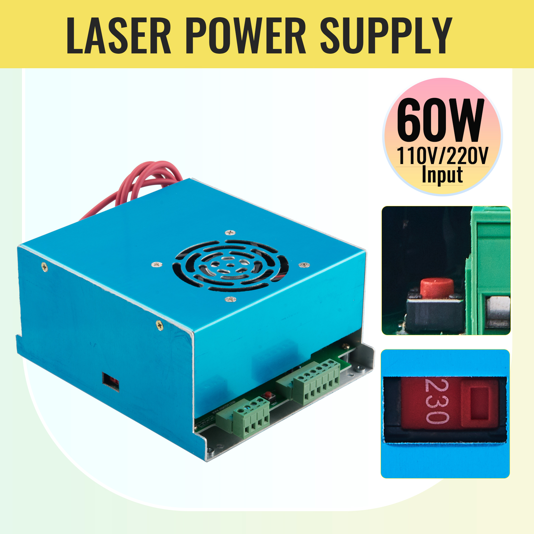 OMTech 40W 50W 60W 80W 100W 130W 150W CO2 Laser Power Supply for Laser Engraver | eBay