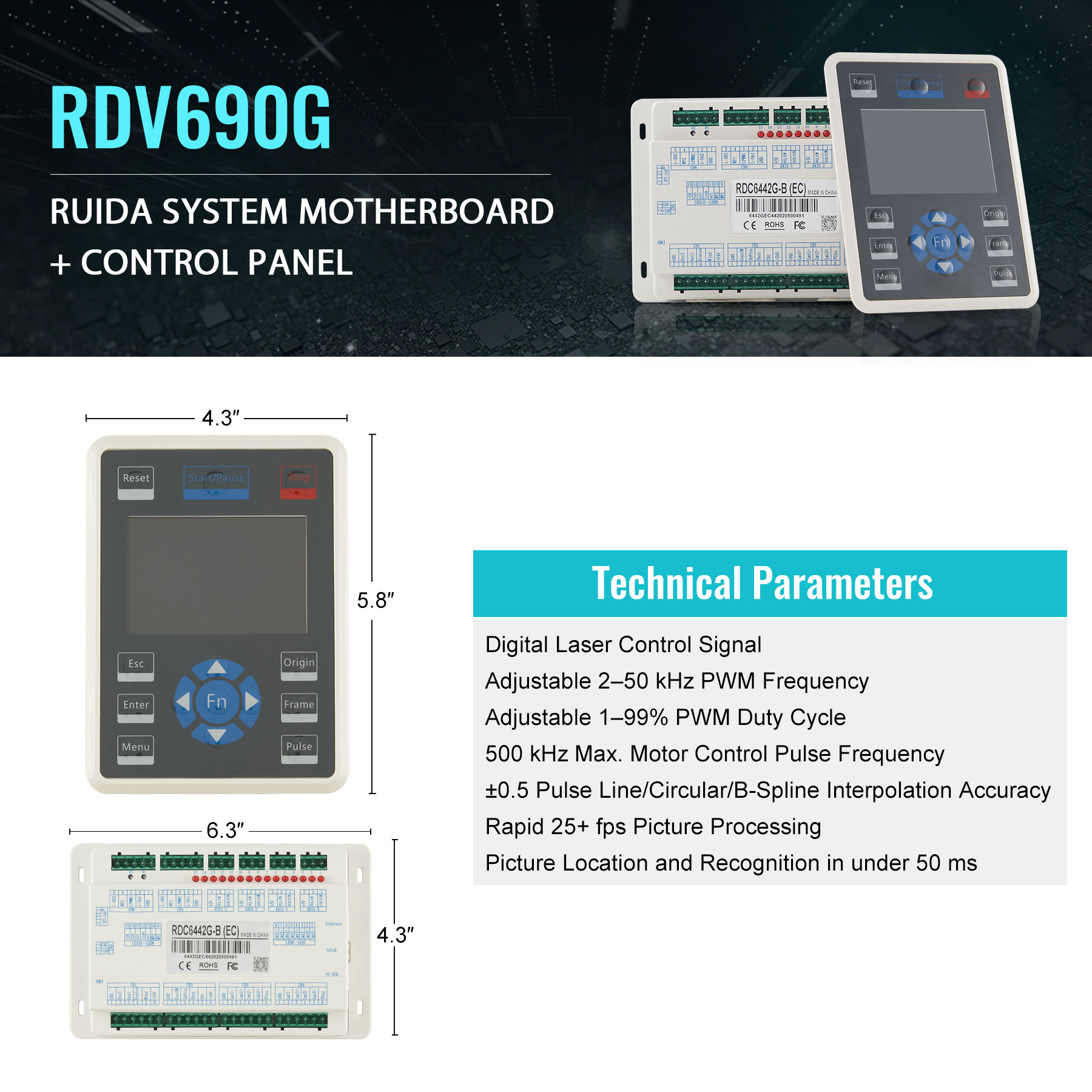 Купить Гравирование 6442G-B 6442g/b Replacement Ruida Mainboard Control ...