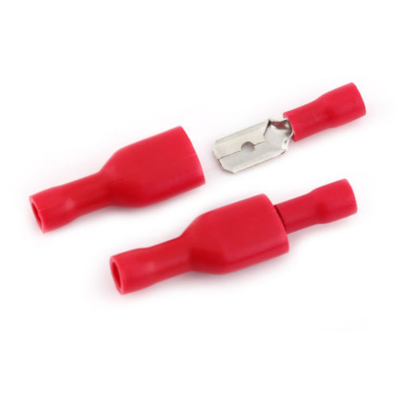 Red Female Spade Crimp Connectors Varied Size Terminals