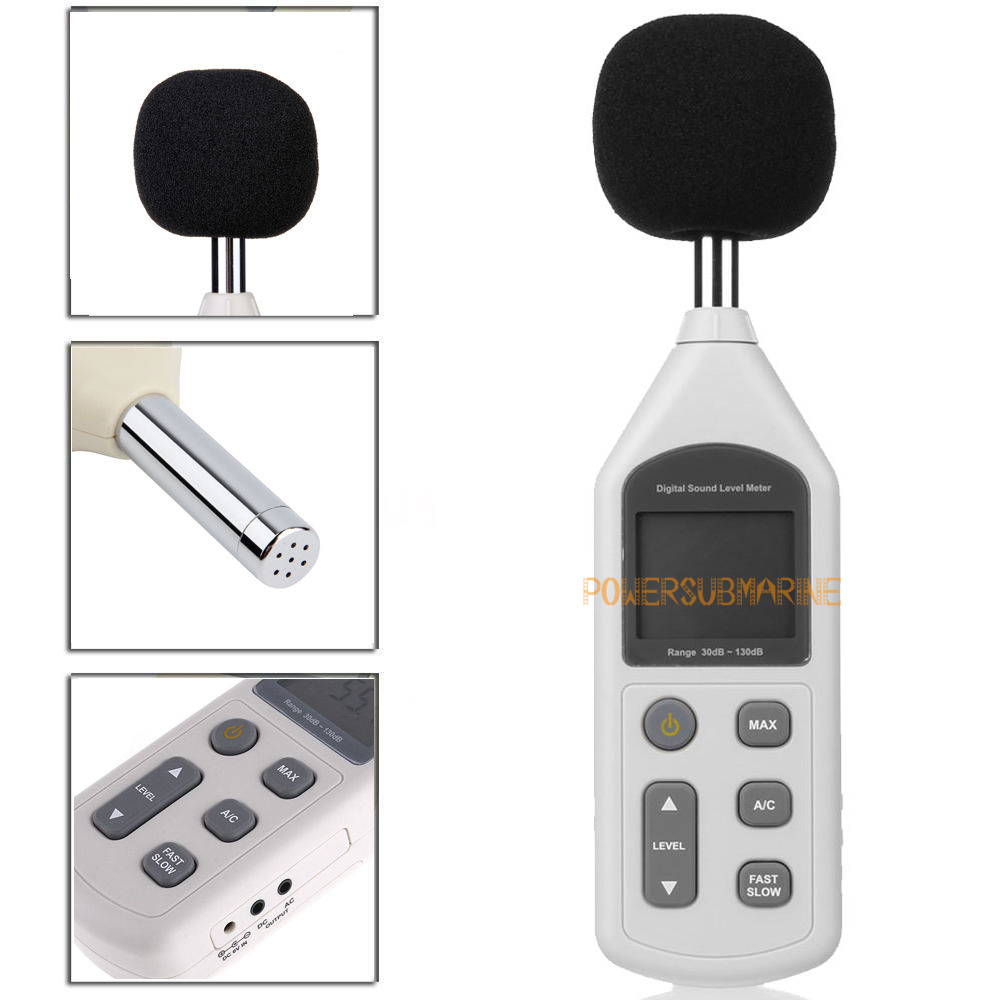 LCD Sound Noise Level Meter Decibel Logger 30-130dB Digital Noise ...