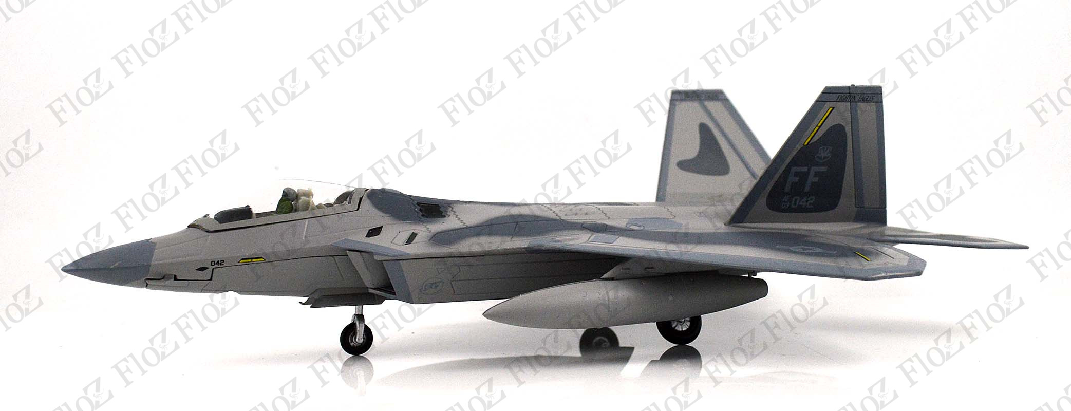 F-22 Raptor 27FS fighting eagle 1/100 diecast stealth Aircraft plane ...