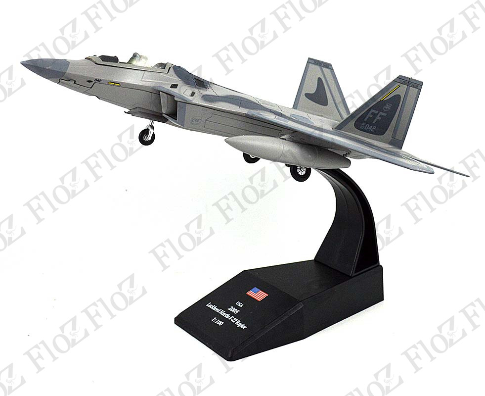 F-22 Raptor 27FS fighting eagle 1/100 diecast stealth Aircraft plane ...