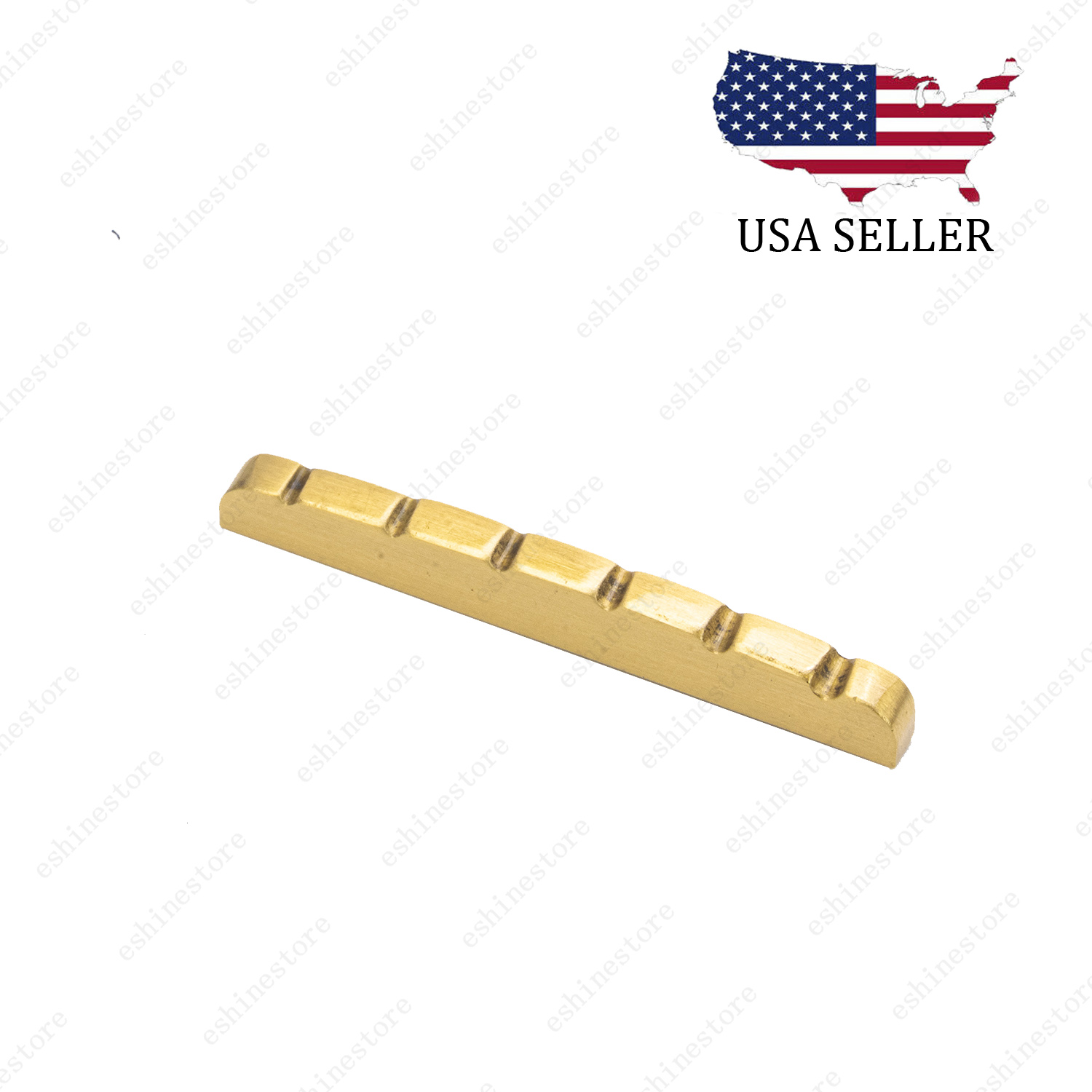 6 String Brass Guitar NUT Flat Bottom 42mm SLOTTED FOR STRATOCASTER ...