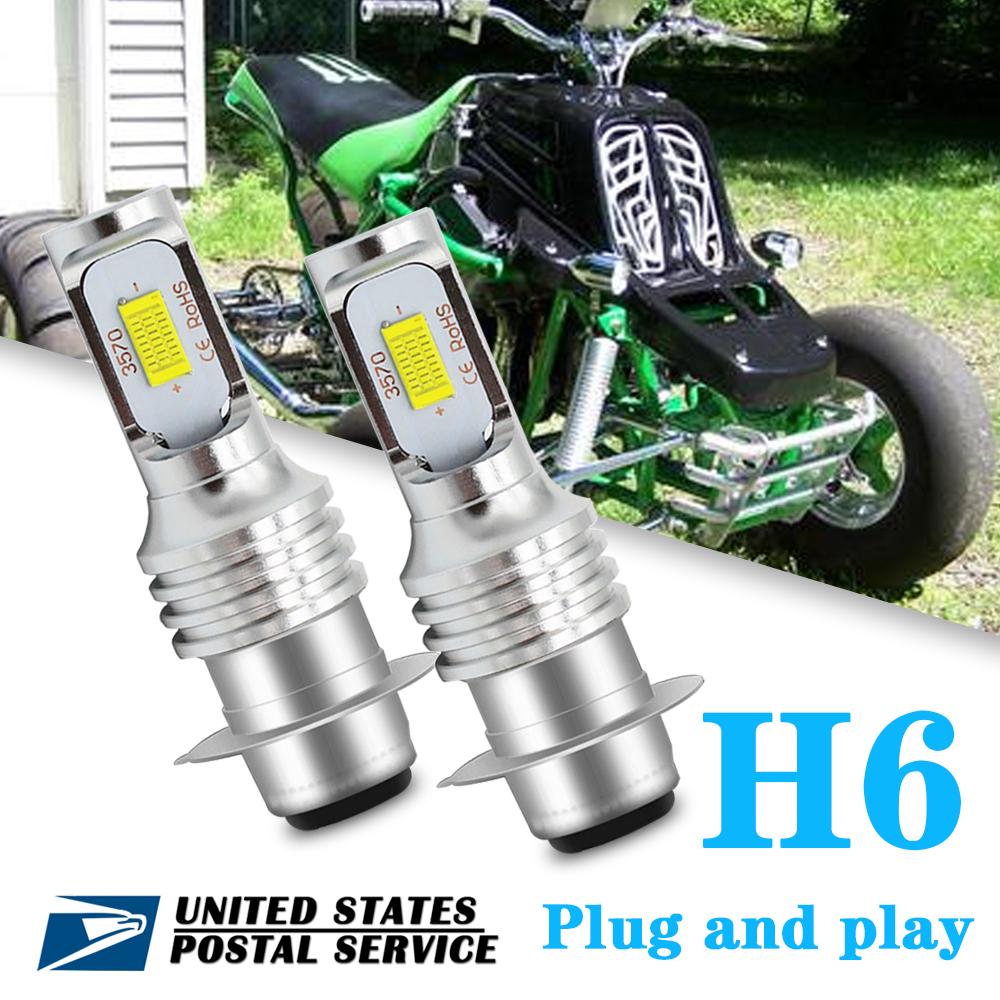 2Pcs LED Headlights 130W 6000K White Lamps For Yamaha Banshee 350 Big ...
