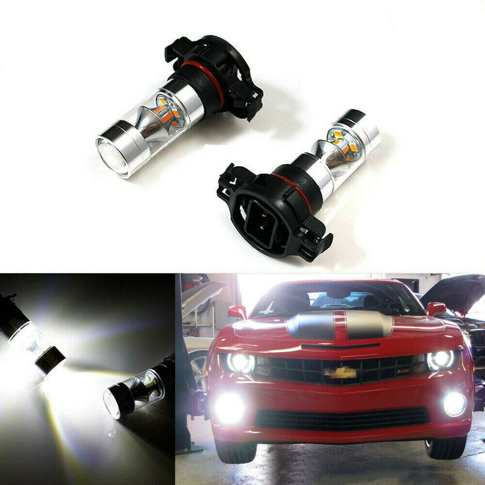 Pair White 5202 100W LED Fog Lights Bulbs for 2010 2011 2012 2013 Chevy ...