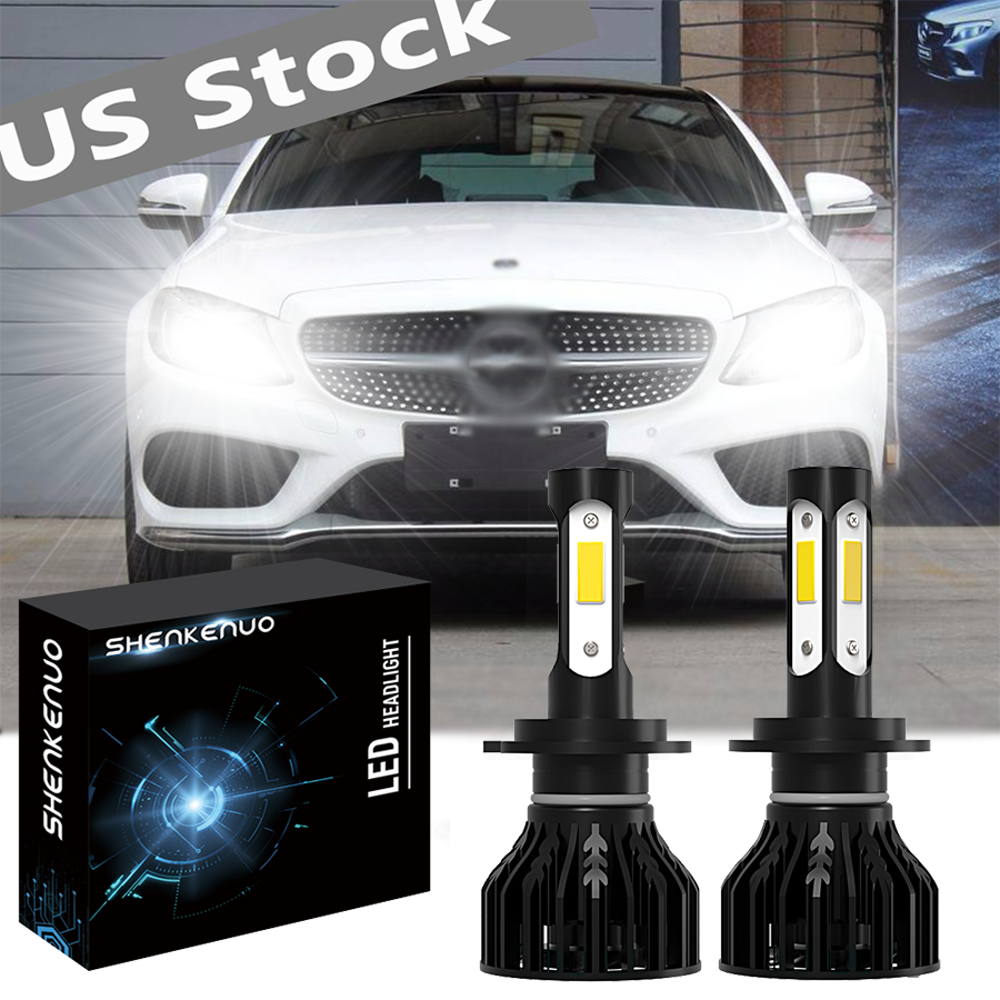 4-side LED Headlight Bulbs High/Low Beam For 2008-2017 Mercedes-Benz ...