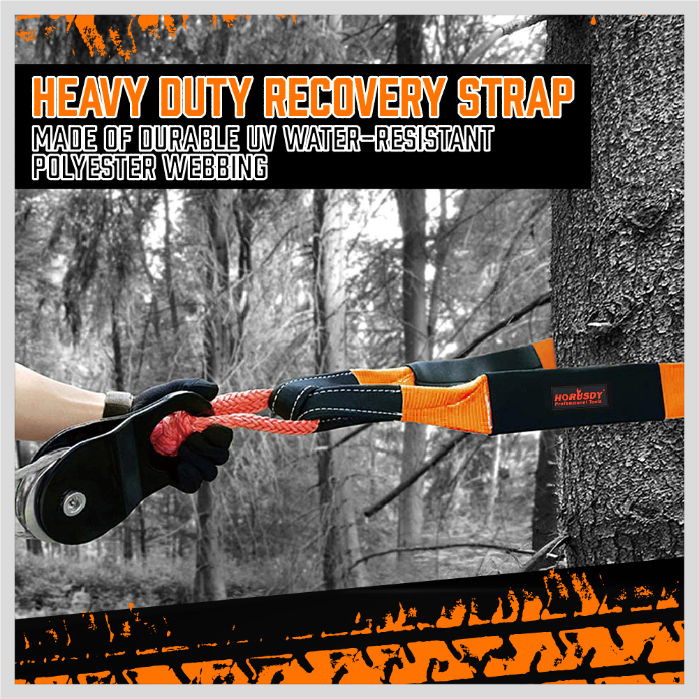 4"x20Ft Recovery Tow Strap 40,000 LBS H-D Triple Reinforced Winch ...