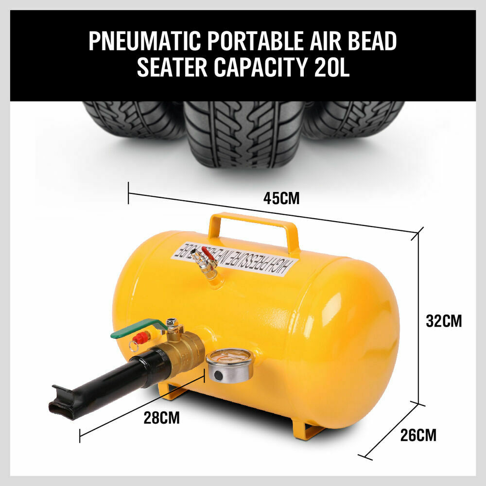 5 Gallon / 20L Bead Blaster Tyre Air Tank Tire Inflator Seater 4WD Car ...