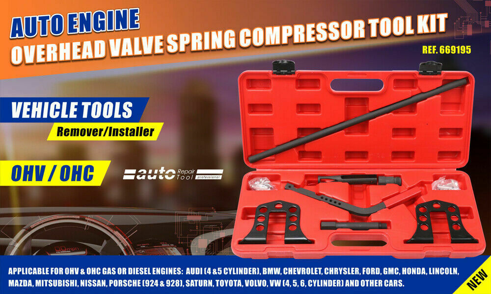 Overhead Valve Spring Compressor Universal Tool Kit OHC OHV Petrol Die ...