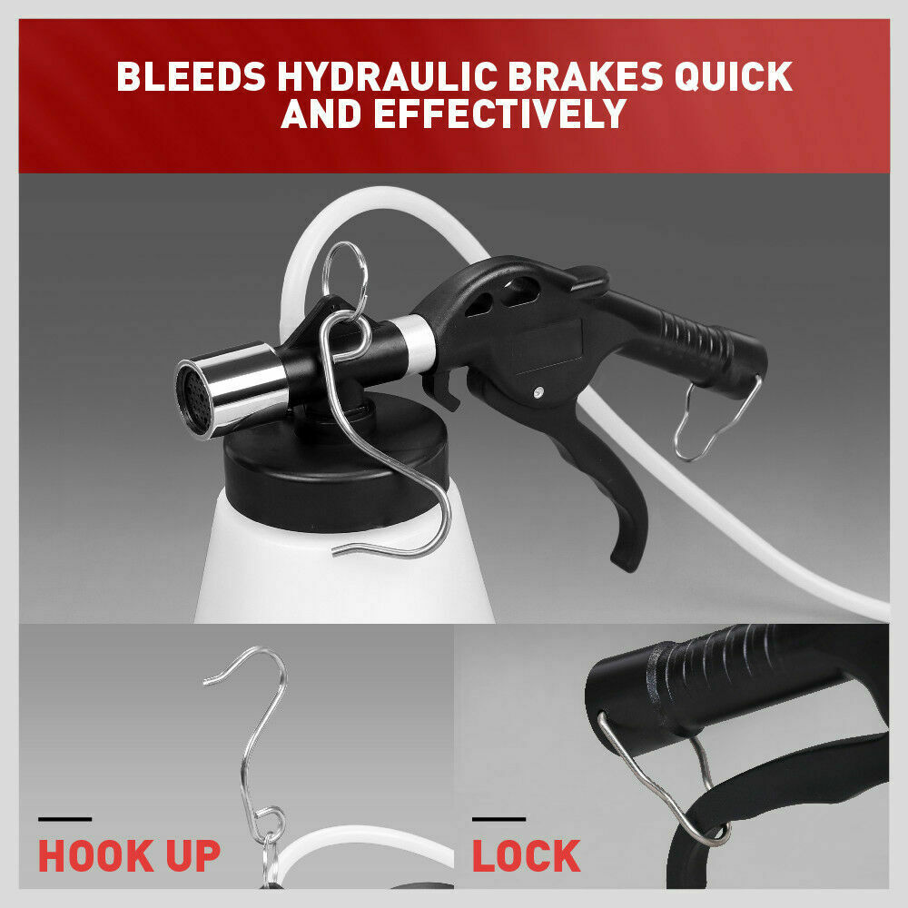1L Air Brake Fluid Bleeder Kit Pneumatic Vacuum Bleeding Extractor Clu ...