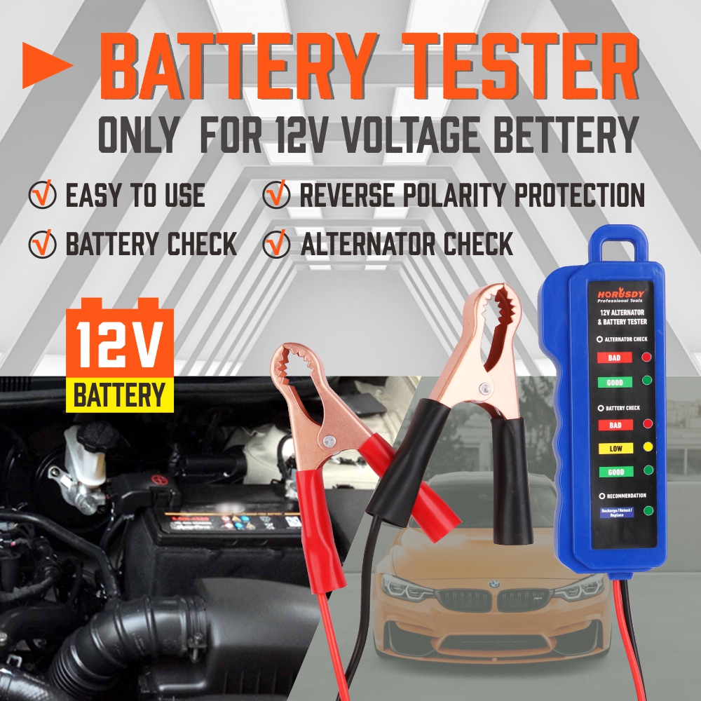Digital 12V Alternator Battery Tester Car Load Tester Automotive Volta ...