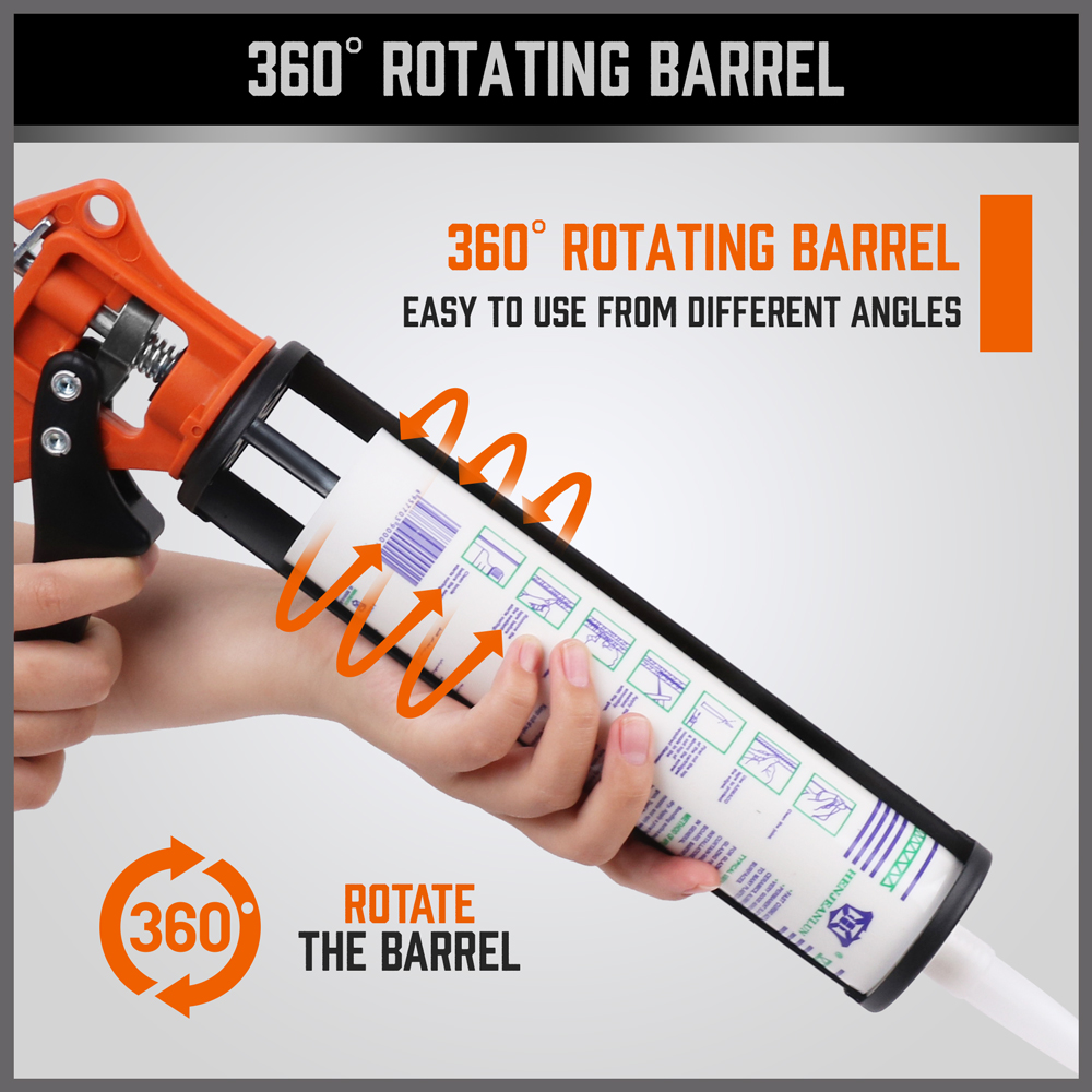 HORUSDY 9'' Caulking Gun Heavy Duty Silicone Gun Caulking Sealant Seal ...