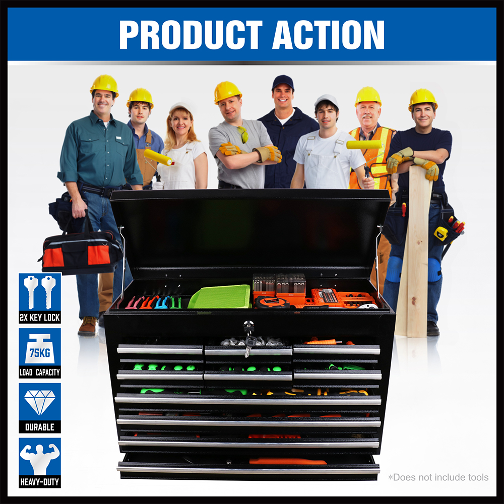 HORUSDY 10-Drawer Tool Box Chest Toolbox Lockable Drawer Cabinet Garag ...