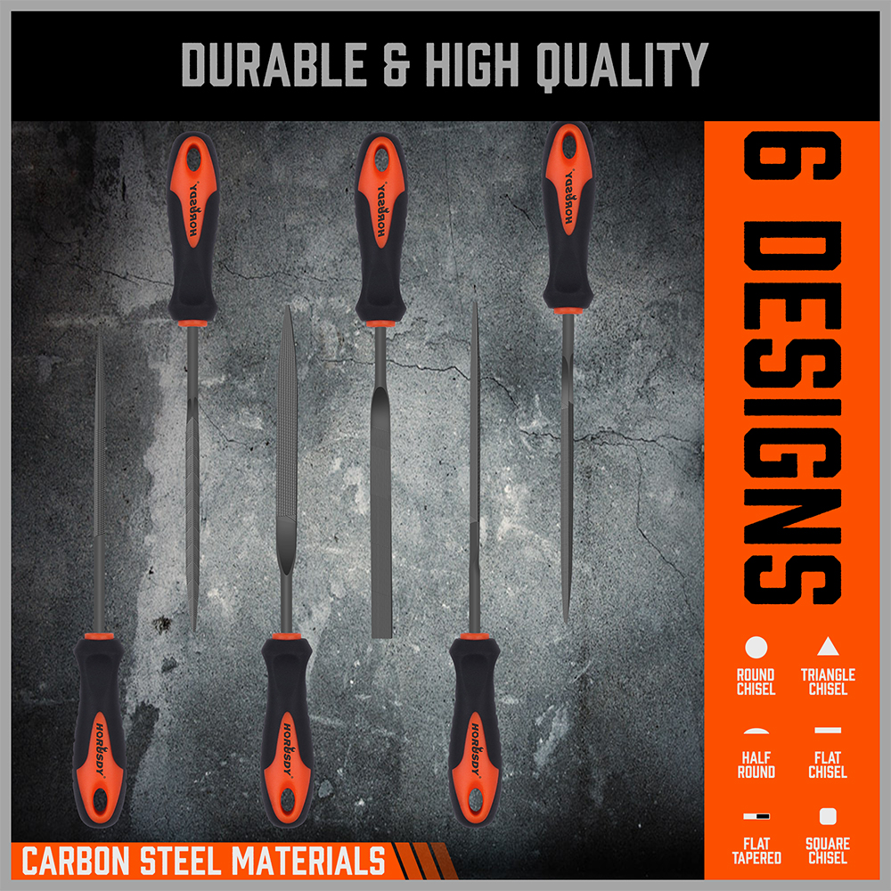 HORUSDY 6PC Needle File Set Files For Metal Glass Stone Jewelry Wood C ...