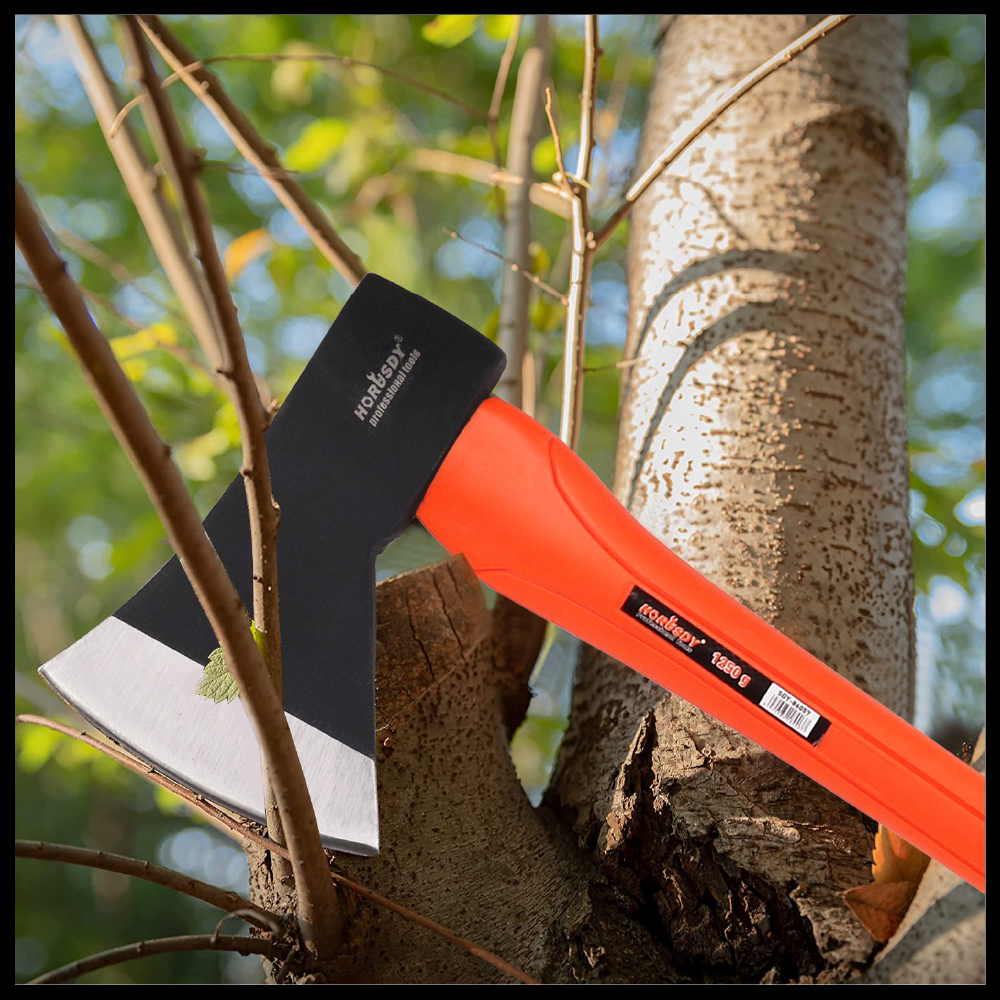 HORUSDY 797mm Super Long Axe Rubber Handle Wood Chopping Timber Branch ...