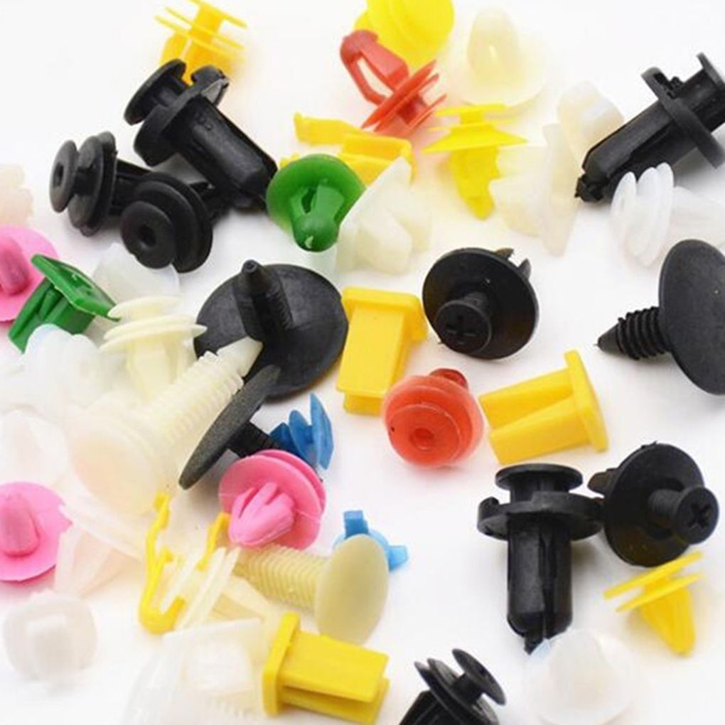 100Pcs Auto Car Body Plastic Push Pin Rivet Fasteners Trim Panel ...