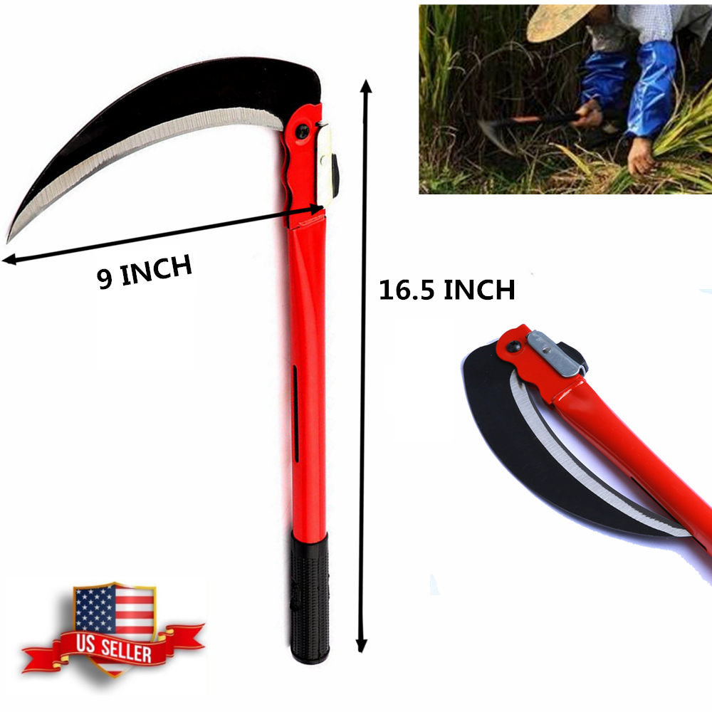 16 Folding Sickle Scythe Steel Mowing Cutter Grass Farm Garden Yard 16-folding-sickle-scythe-steel-mowing-cutter-grass-farm-garden-yard