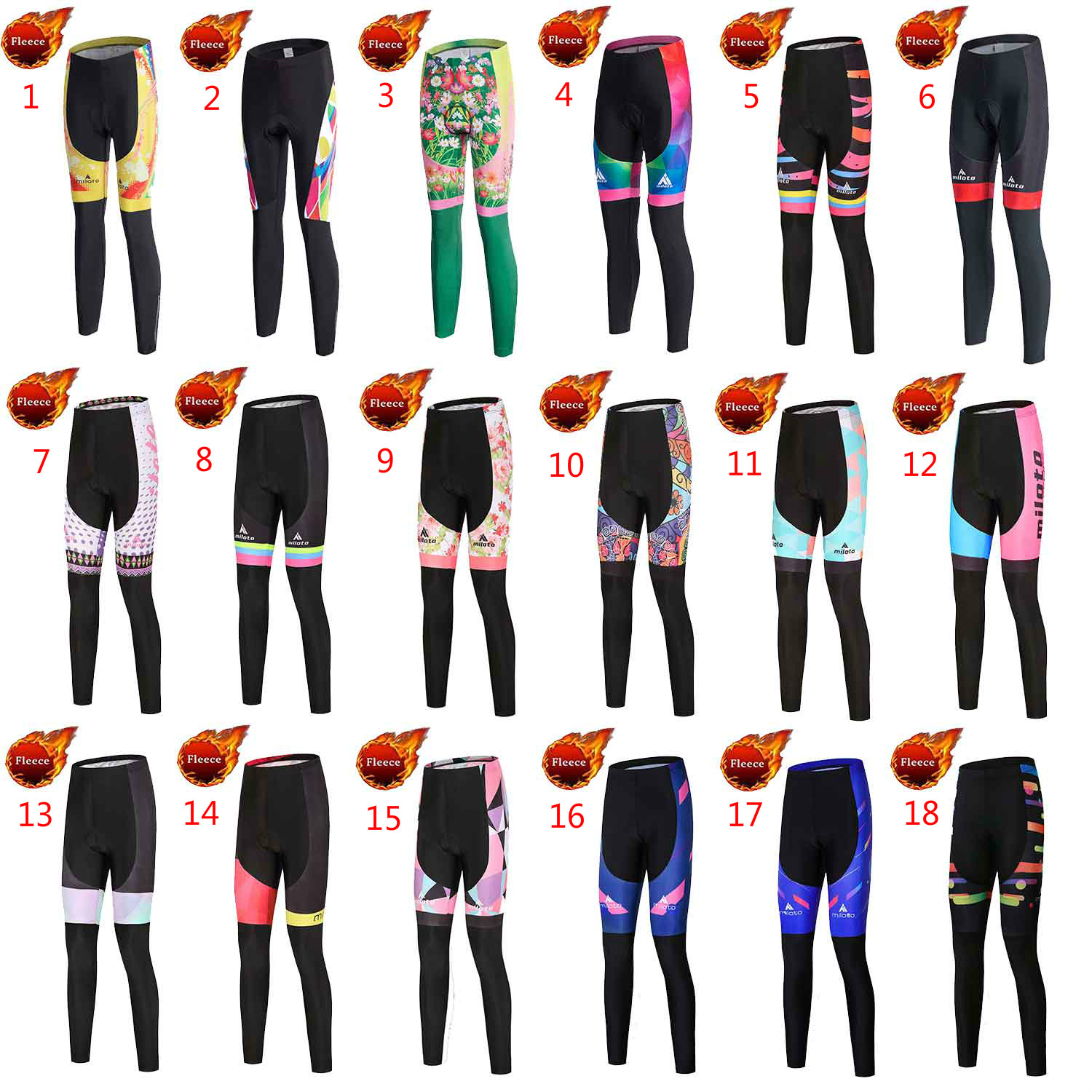 Miloto Women's Winter Cycling Pants Padded Fleece Thermal Bicycle Pants ...