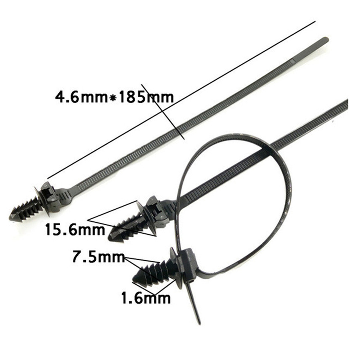Car Line Cable-Ties Zip Wrap Push Rivet Clip Wiring Loom Harness ...