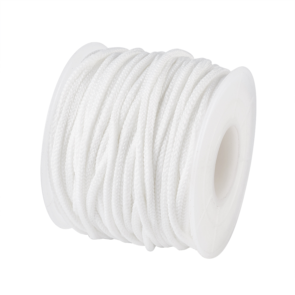 1 Roll White Flat Nylon Elastic Round Cords Jewelry Crafting Thread ...