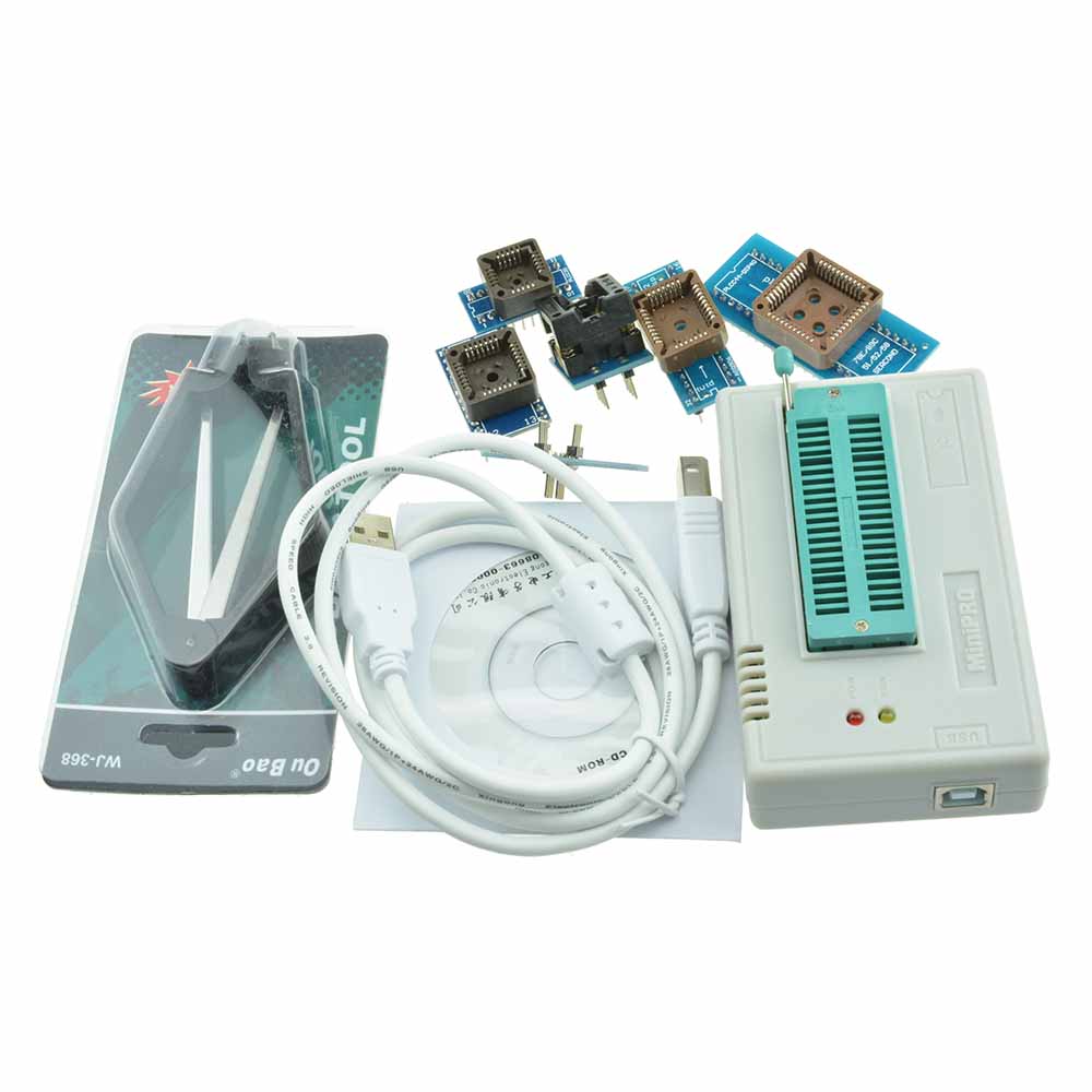 1x Tl866ii Plus Tl866 Programmer Eprom Eeprom Usb 7 Adapters Socket