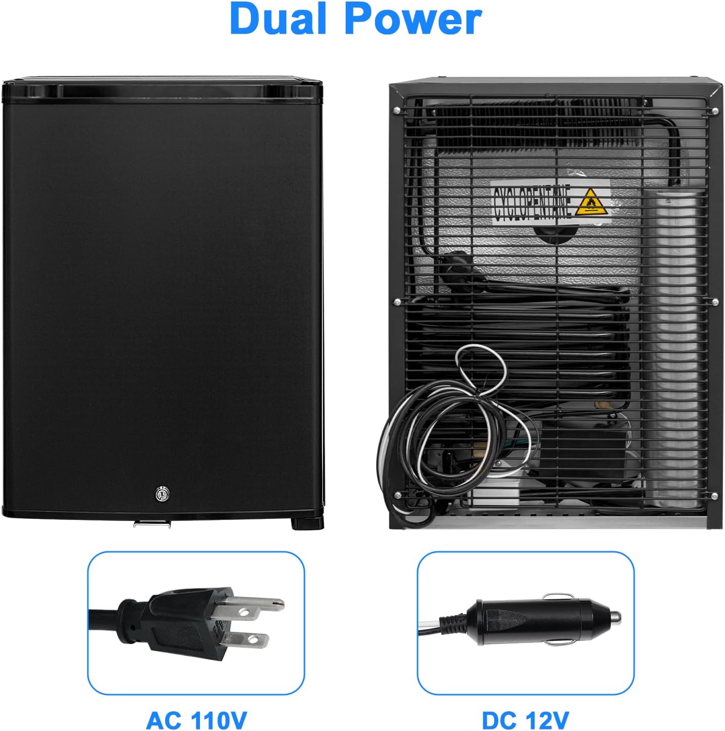 Bar Fridge Techomey Propane RV Fridge Freezer 2.4 Cu.Ft, 12V Portable ...