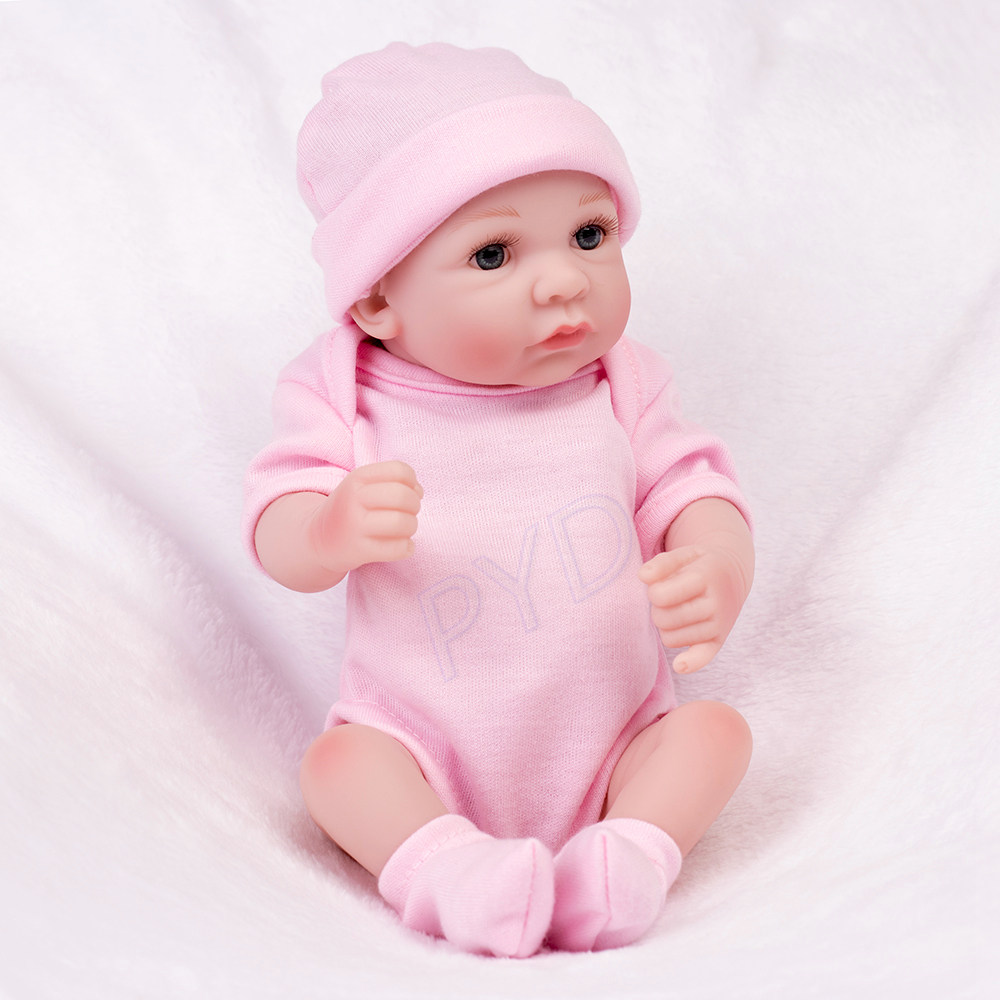 10" Mini Reborn Girl Doll Full Body Vinyl Silicone Newborn Baby Preemie ...