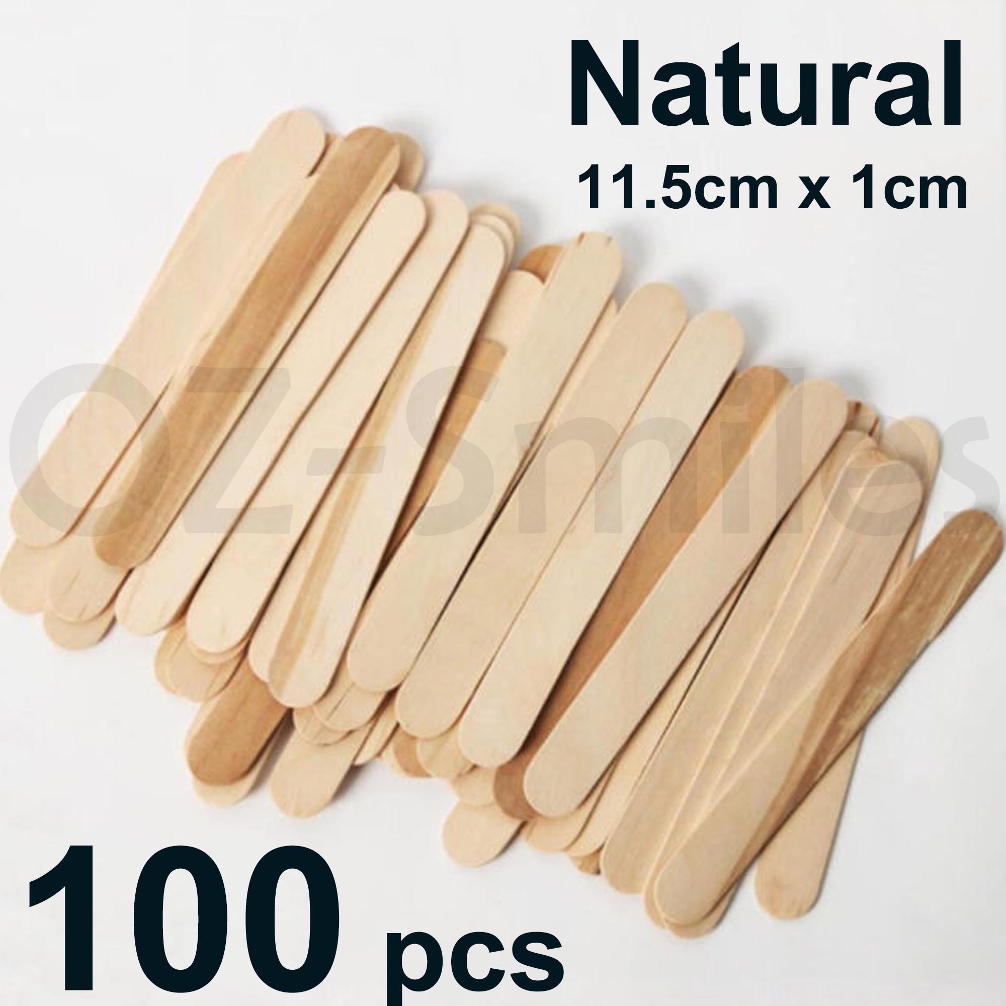100 x Wooden Craft Stick Paddle Pop Sticks Coffee Tea Ice Cream 11.5 X ...