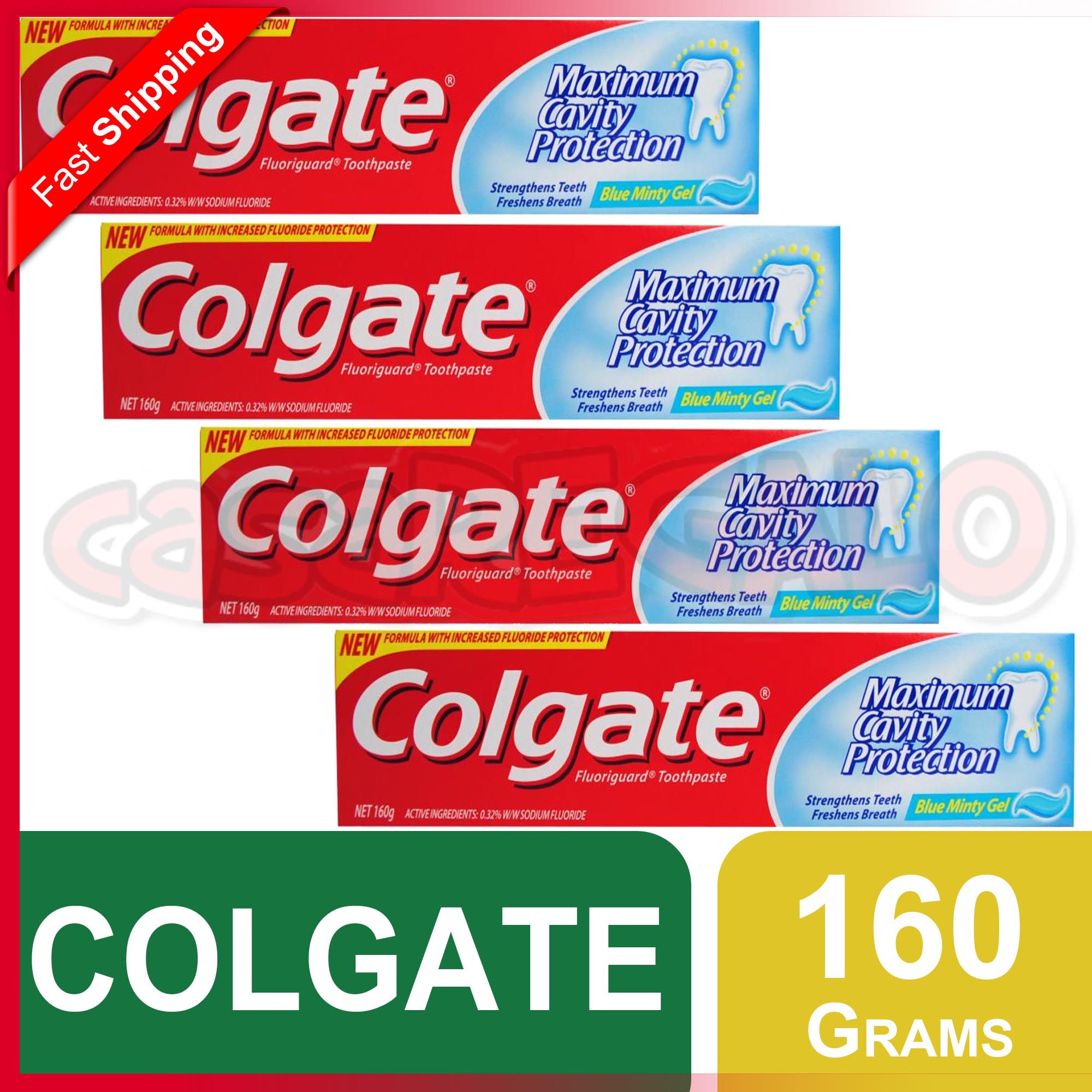 COLGATE TOOTHPASTE MAXIMUM CAVITY PROTECTION BLUE MINTY GEL 160g | eBay