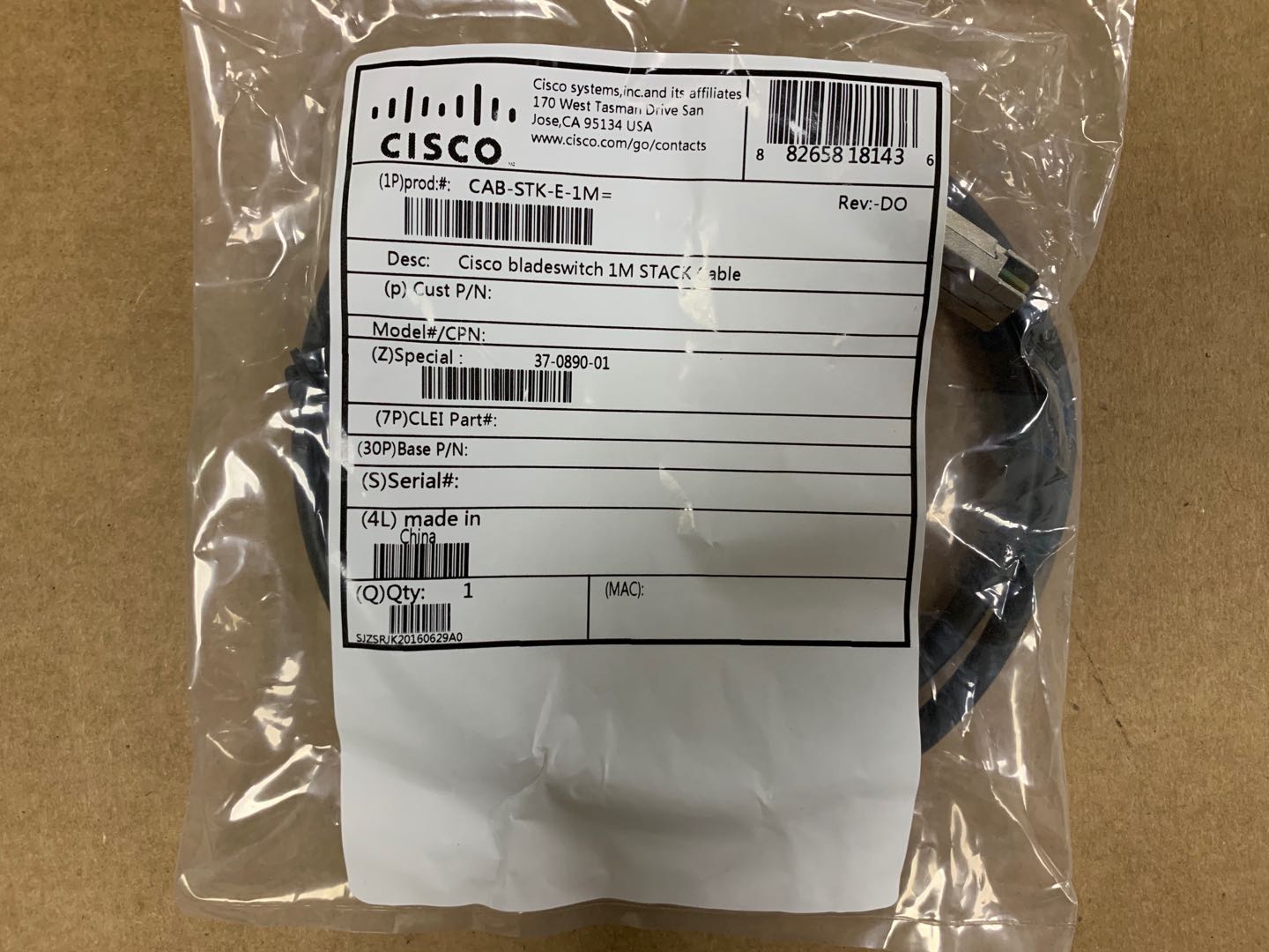 for Cisco CAB-STK-E-1M Bladeswitch Stacking CABSTKE1M Cable New In Bag ...