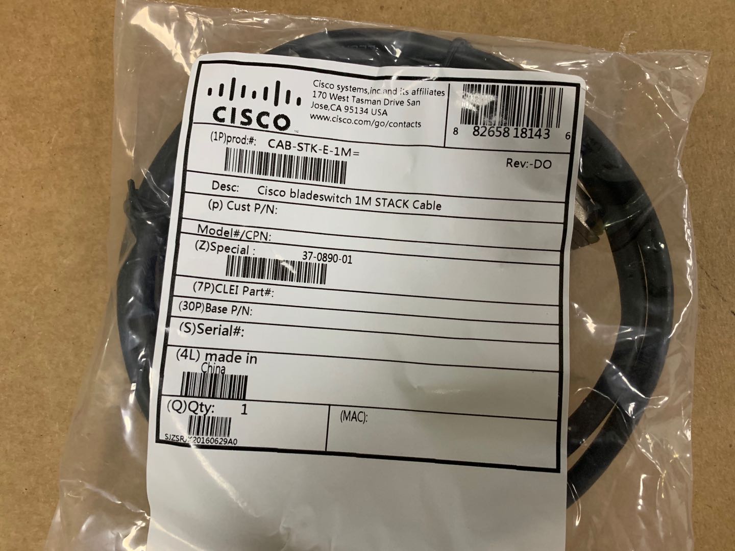 Cisco CAB-STK-E-1M Bladeswitch Stacking CABSTKE1M Cable New In Bag | eBay