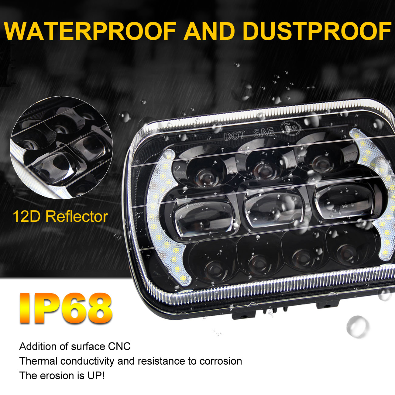 85W LED Seal Headlight For International Harvester 4700 4800 4900 8100 ...