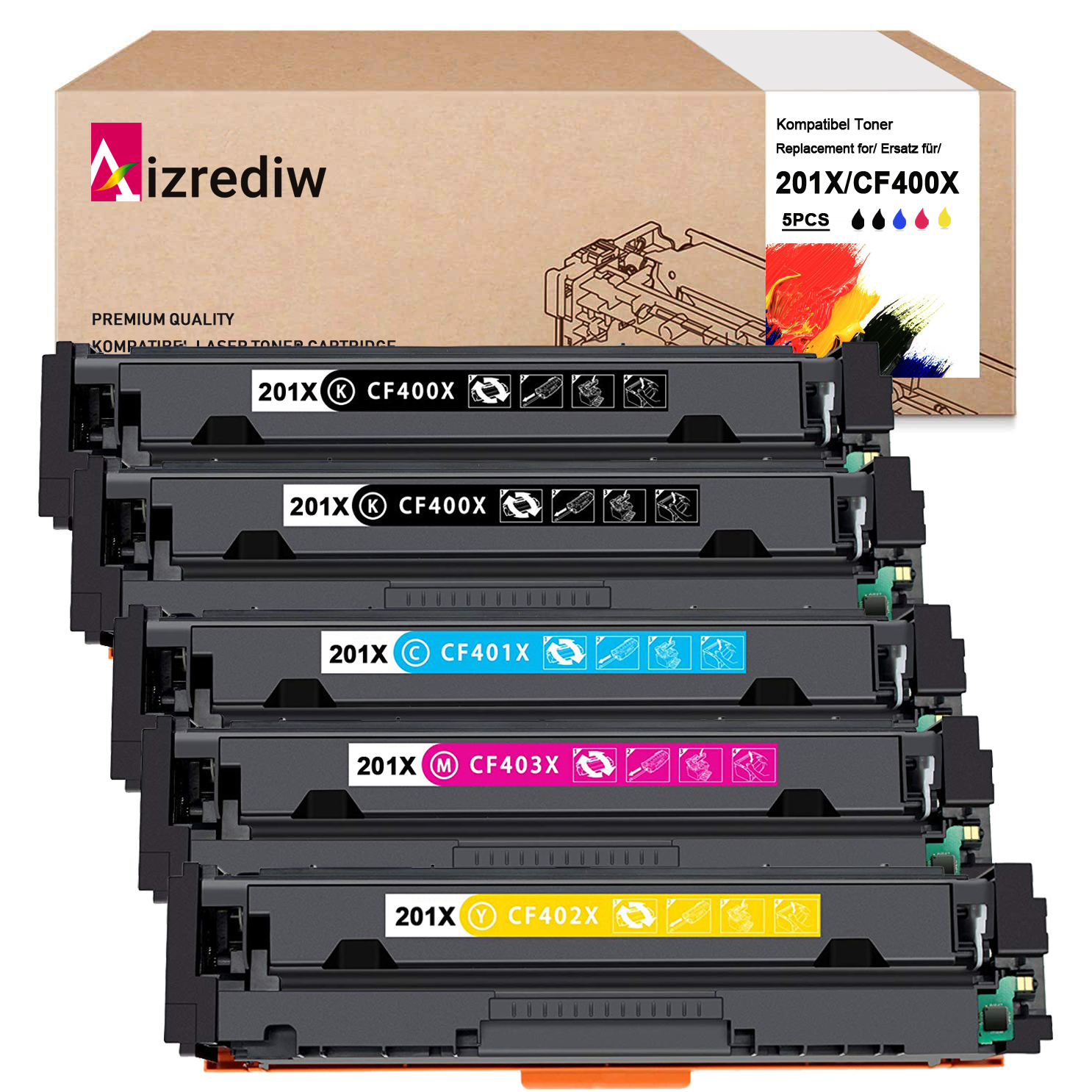 Toner für HP 201X CF400X Color LaserJet Pro M252dw M252n MFP M274n ...