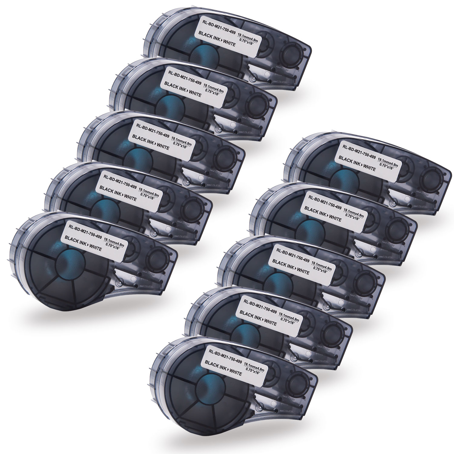 10PCS Nylon FOR BRADY M21-750-499 Label Cartridge,Black/White,3/4 In. W ...
