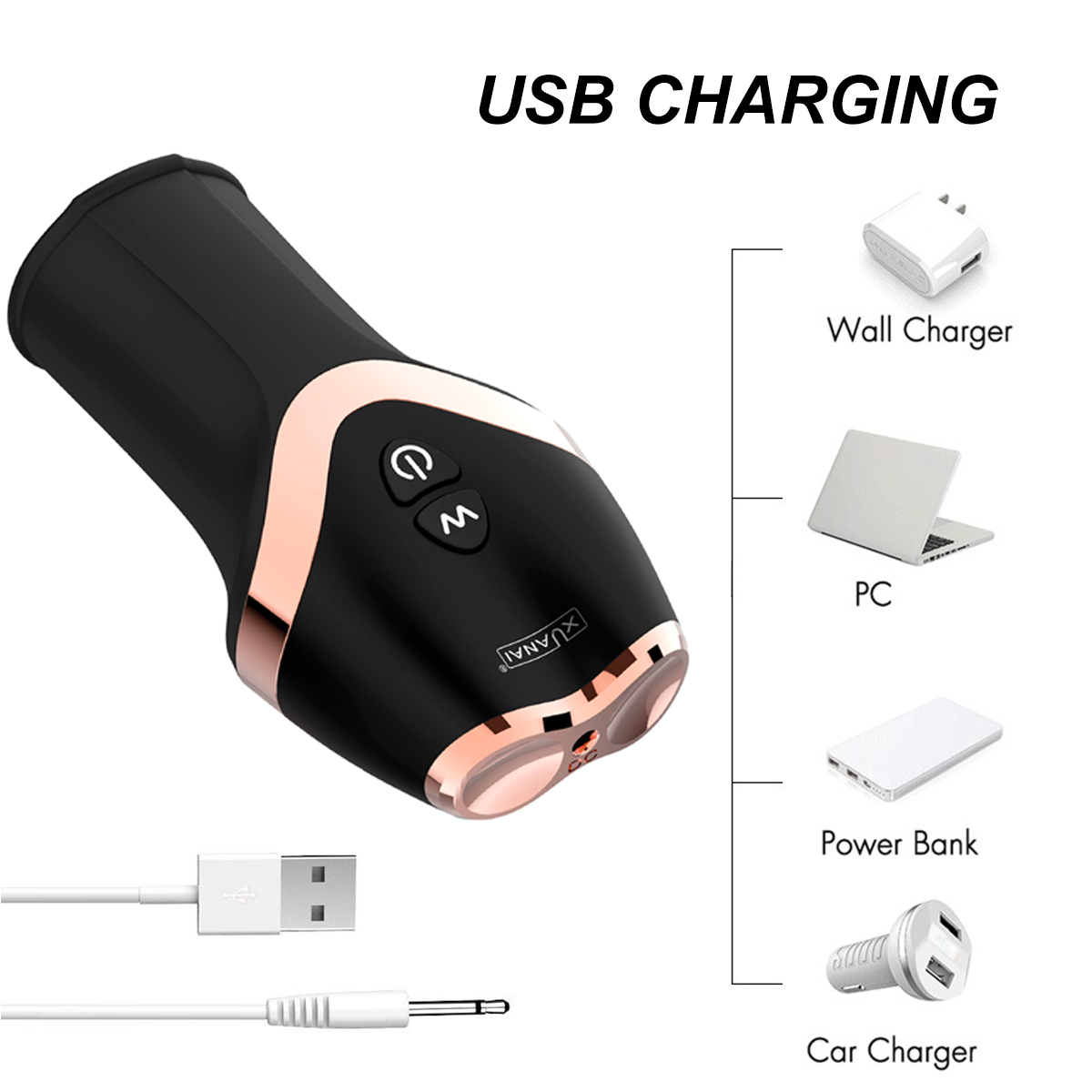 Penis Pump Vacuum Vibrator Male Penis Massager Head Enhancer Endurance ...