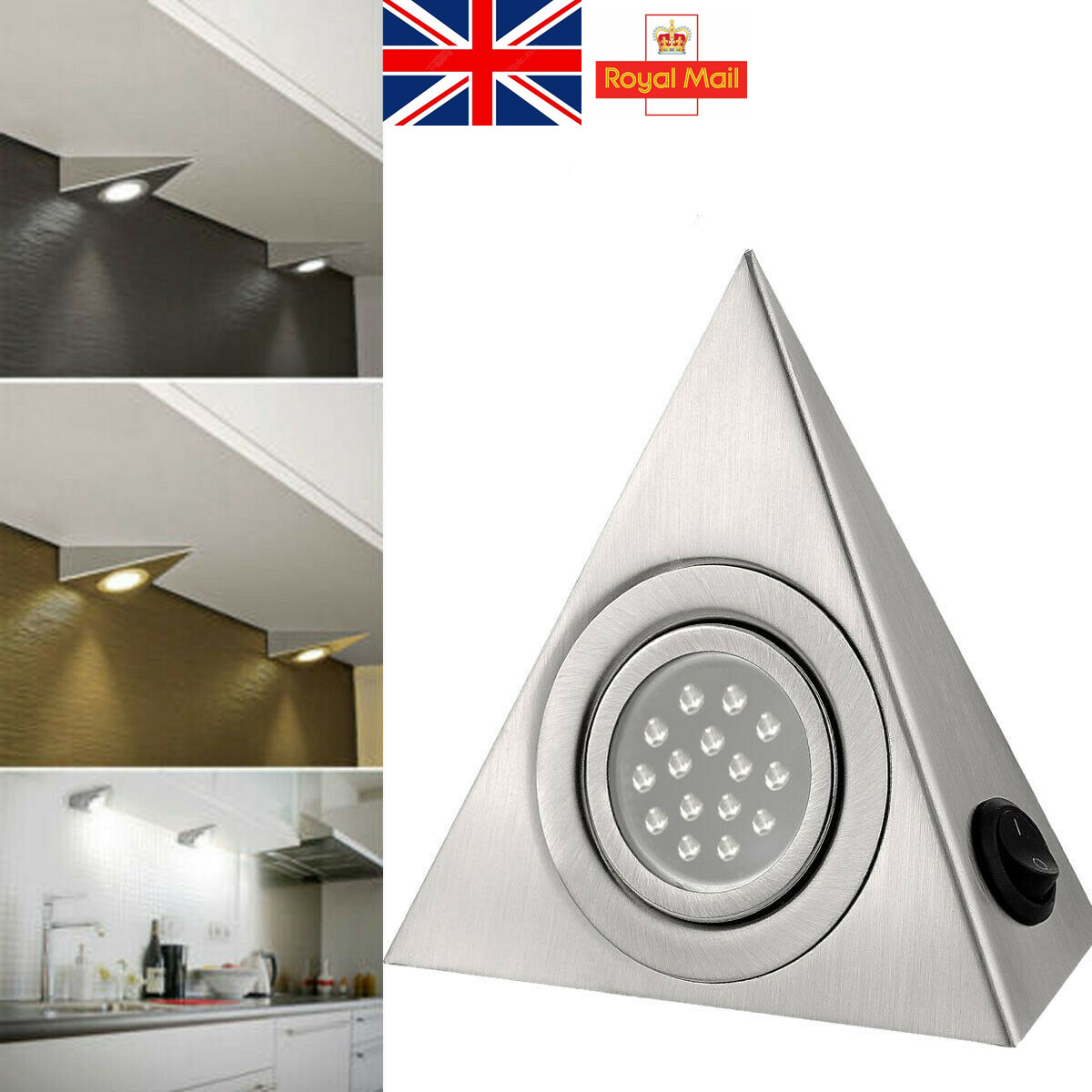 LED MAINS KITCHEN UNDER CABINET CUPBOARD COUNTER TRIANGLE LIGHT UNIT ...