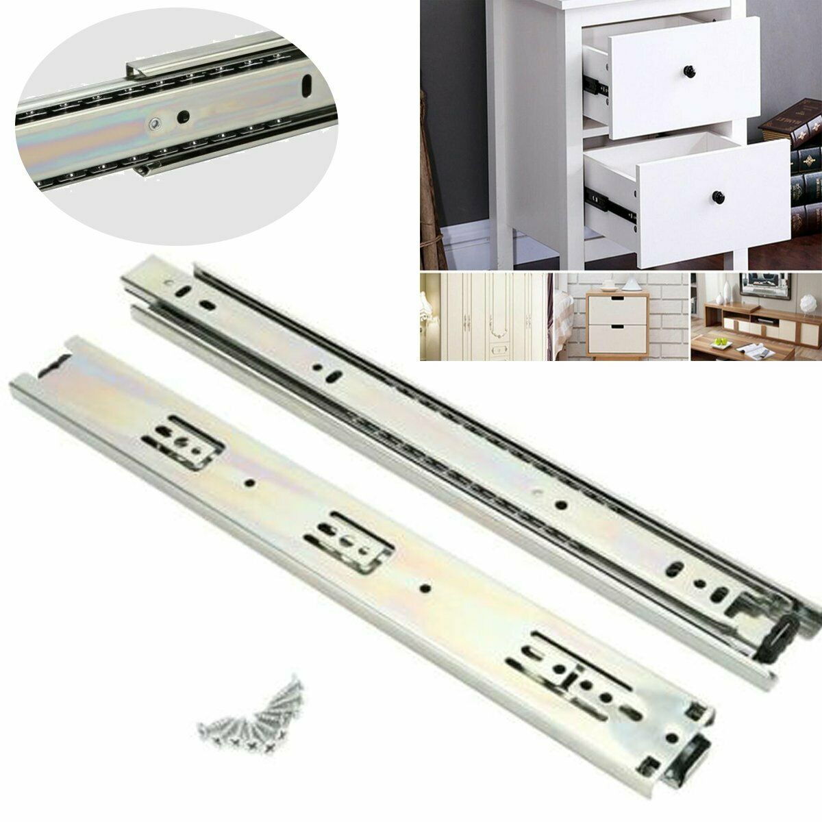 Heavy Duty Fully Extension Ball Bearing Drawer Runners Slide Runner 10 ...