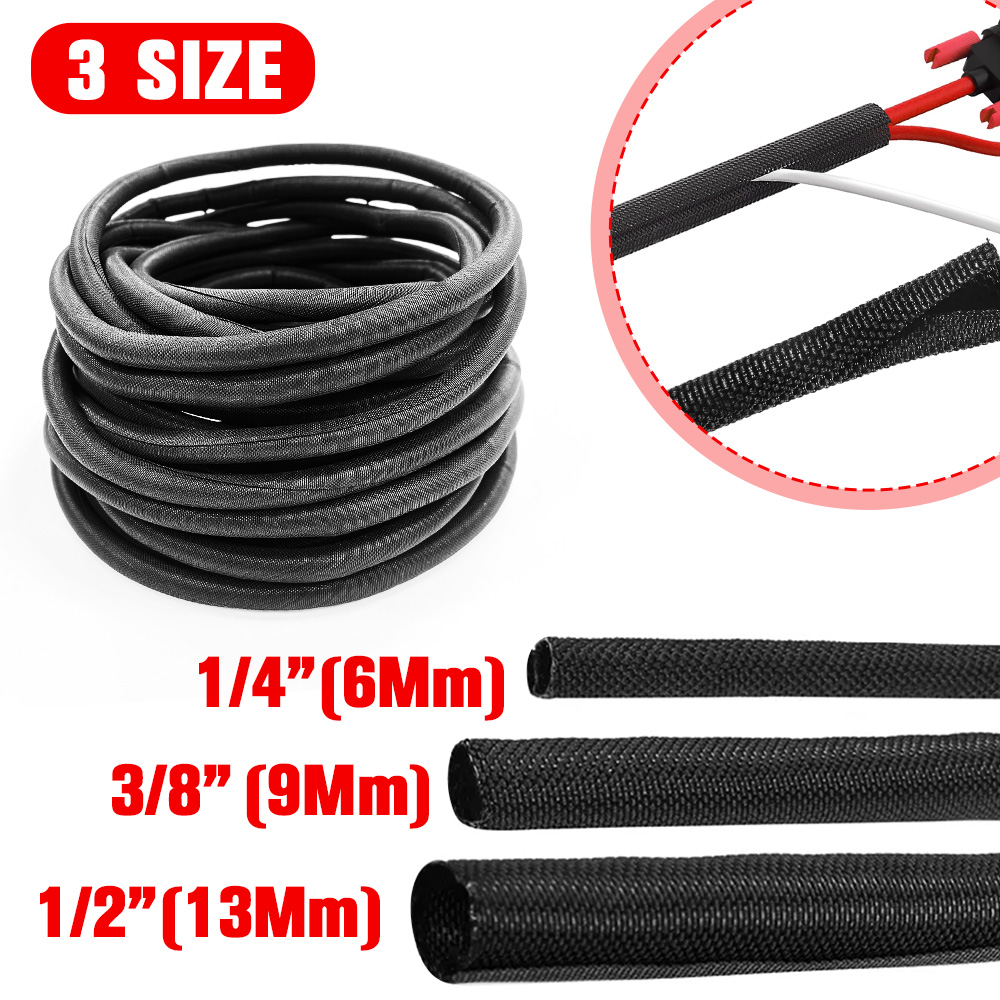Car High Temperature Braided Wire Loom Black Split-Sleeve Heat ...