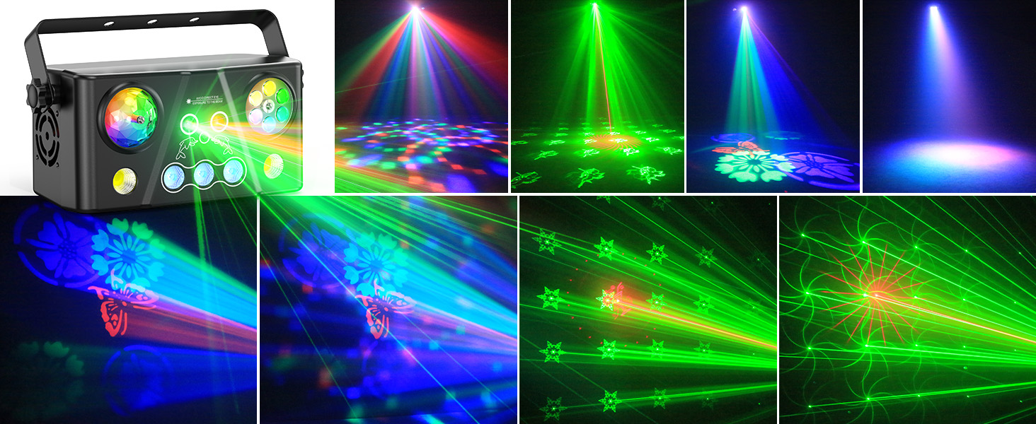 Pattern Projector Laser Light DMX RGB LED 5 in1 Stage Effect Lights ...