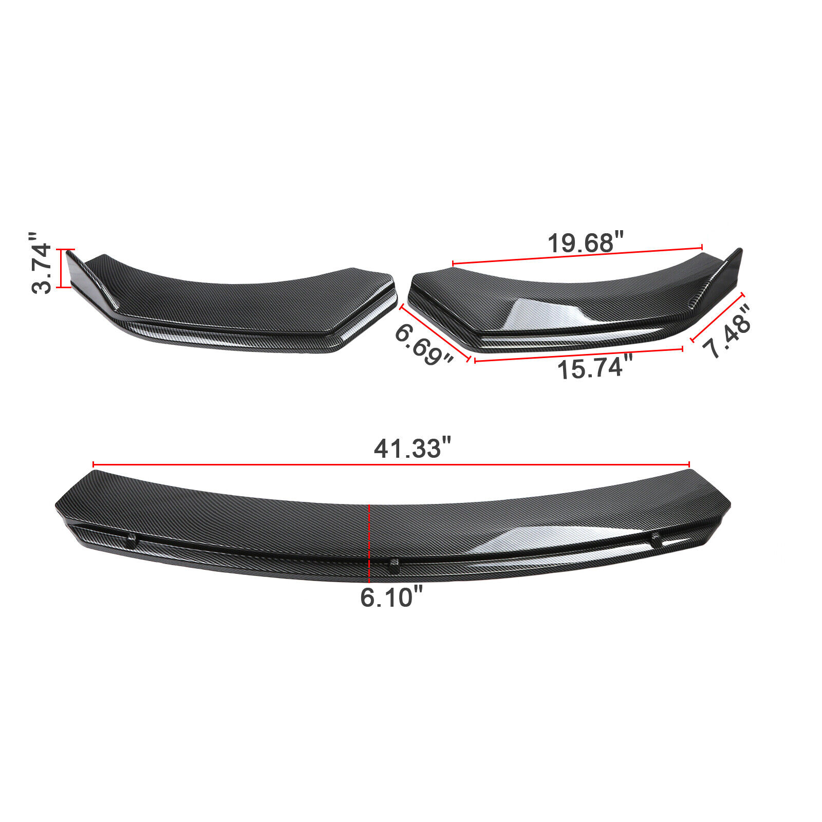 Carbon Fiber Front Bumper Spoiler Splitter Strut Rods For Chevy Camaro ...