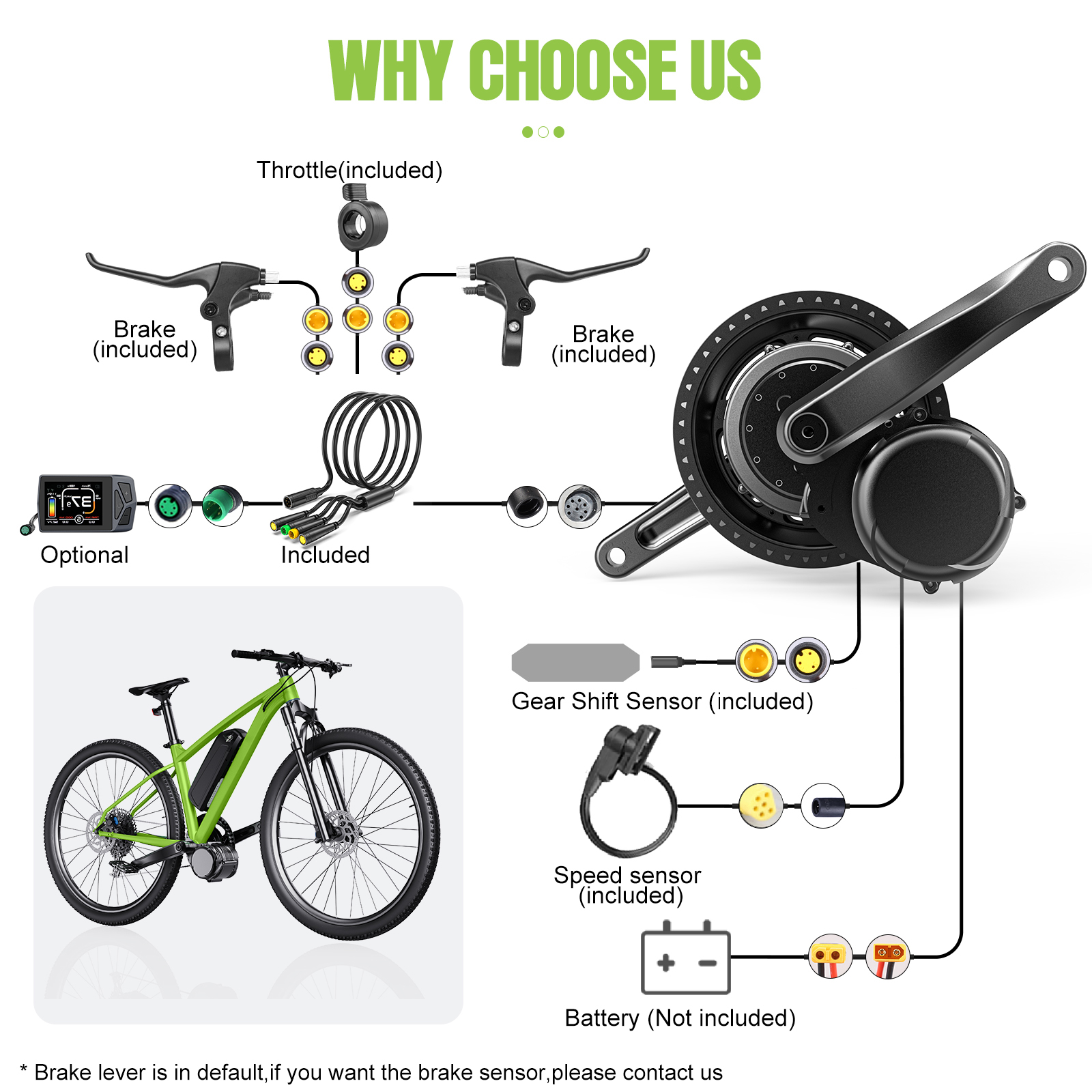 Swytch Ebike Conversion Kit Varstrom 48V 500W/750W Electric Bike Hub ...